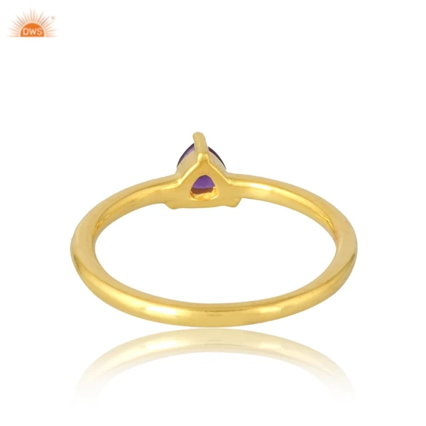 Handmade 14k Solid Gold Women's Ring Unique Design Natural Amethyst ...