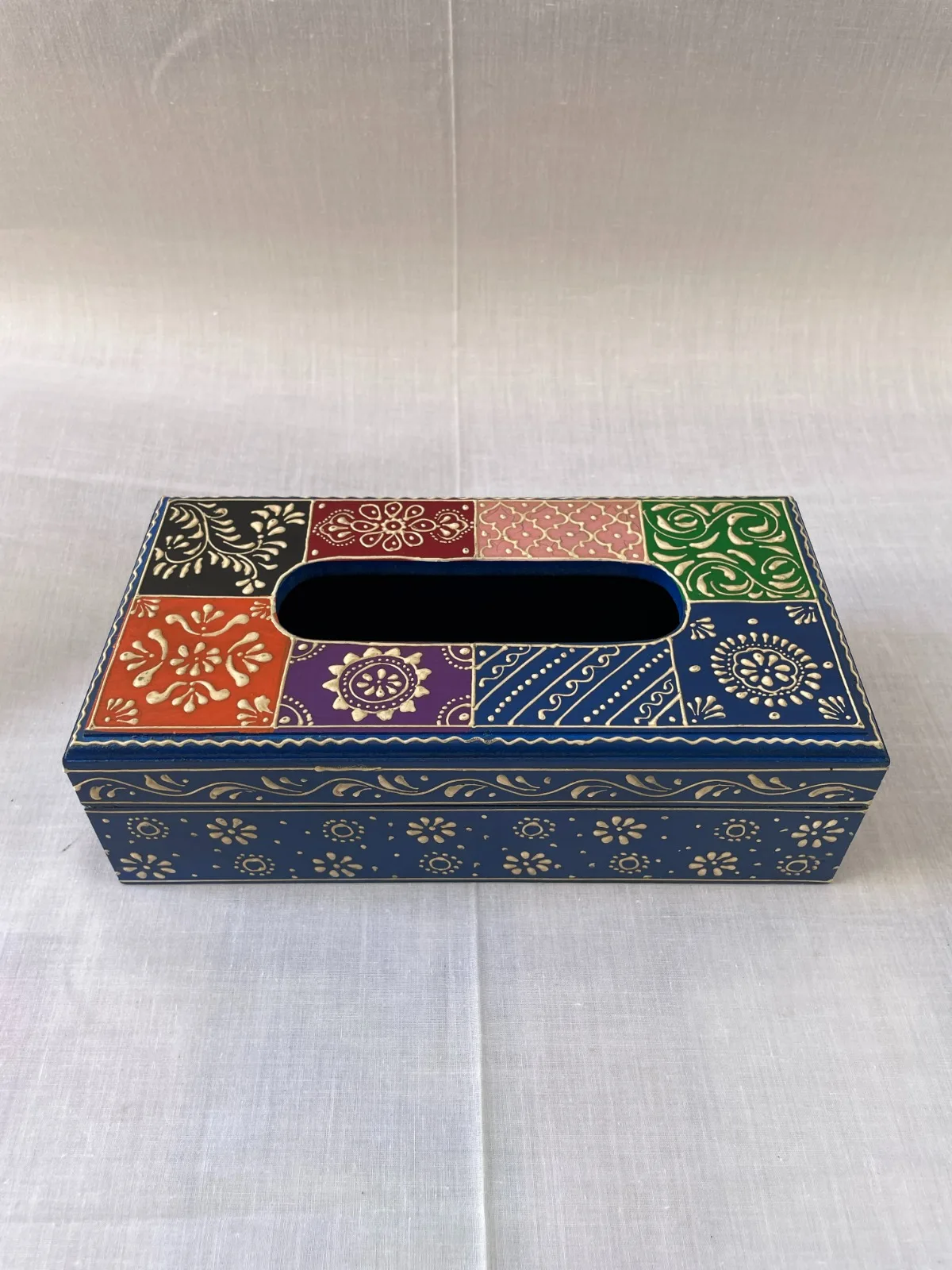 Wood Mdf Painted Tissue Box Hand Painted Rectangular Creative Storage ...