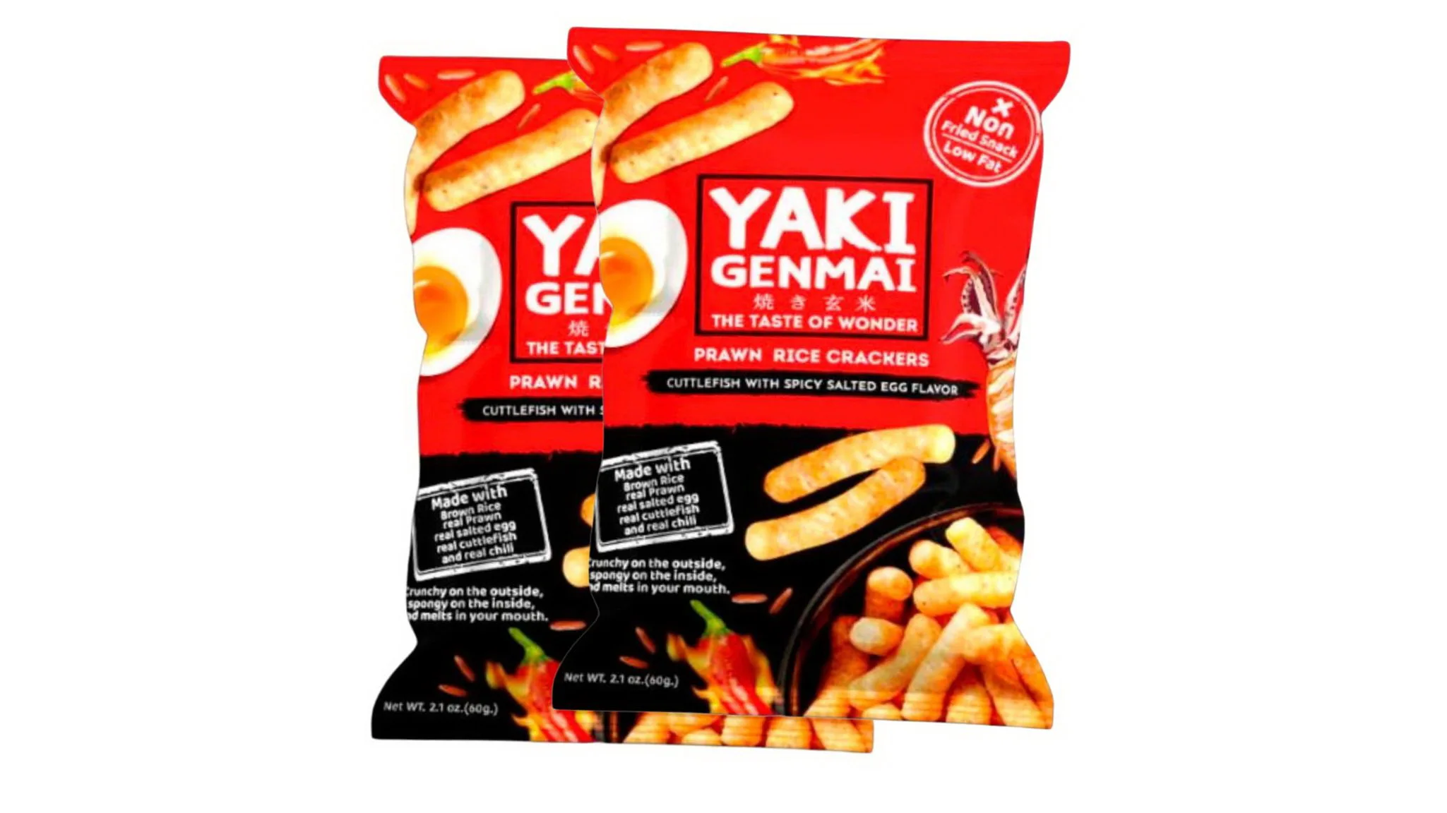Prawn Rice Crackers Snack From Thailand Brand Yaki Genmai Cuttlefish ...