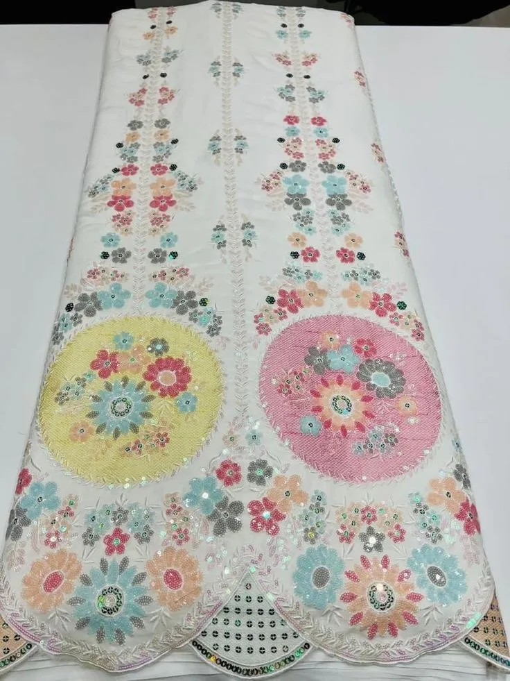 100% Export Quality Gossamer Chiffon Meets Dazzling Heavy Embroidery ...