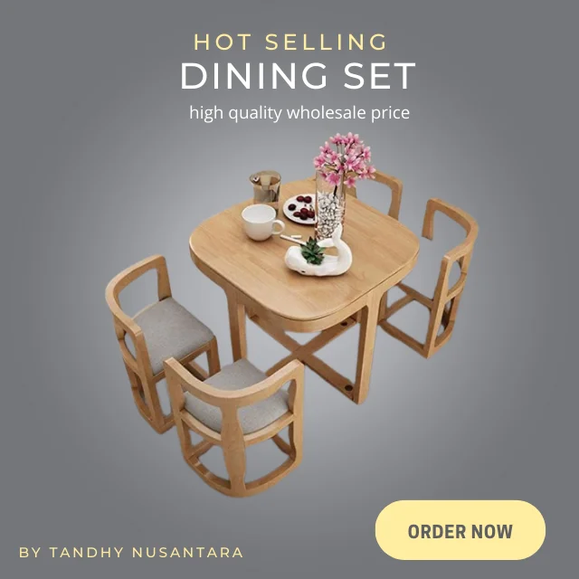 Teak Solid Wood Dining Table And Chairs Set Super Comfortable Dining ...