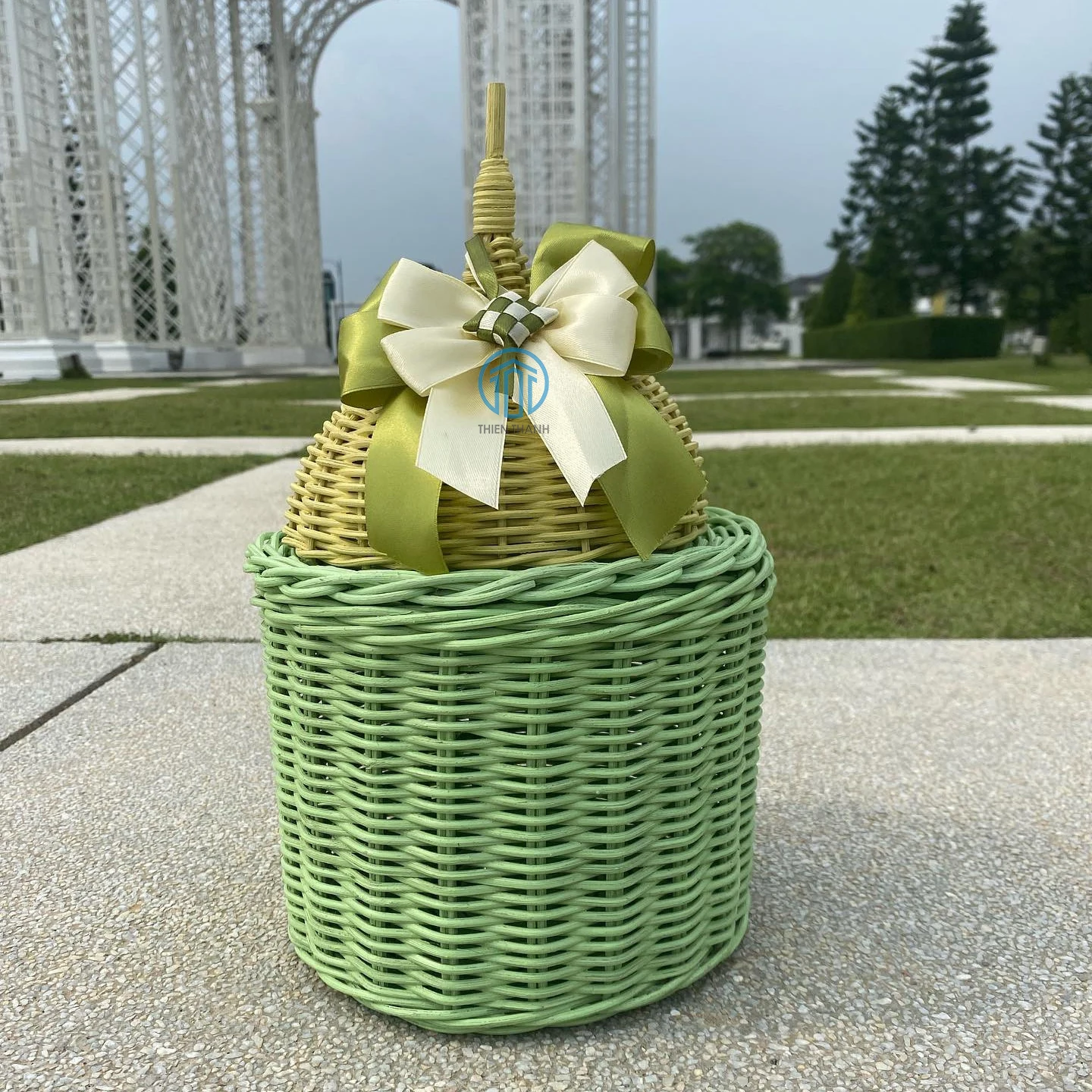 Handcrafted Islamic Gifts Basket Rattan Mosque Dome Design Baskets ...