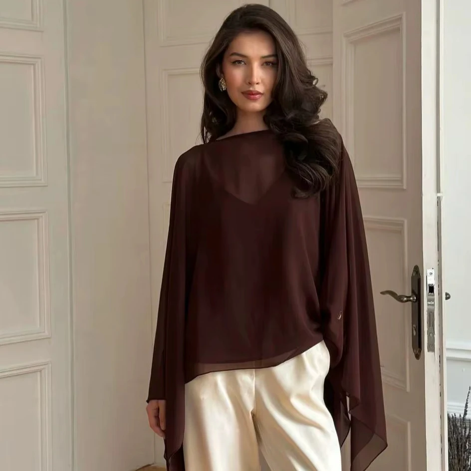 Chiffon Capelet for Women | Fall Wedding Sheer Stole & Evening Cover ...