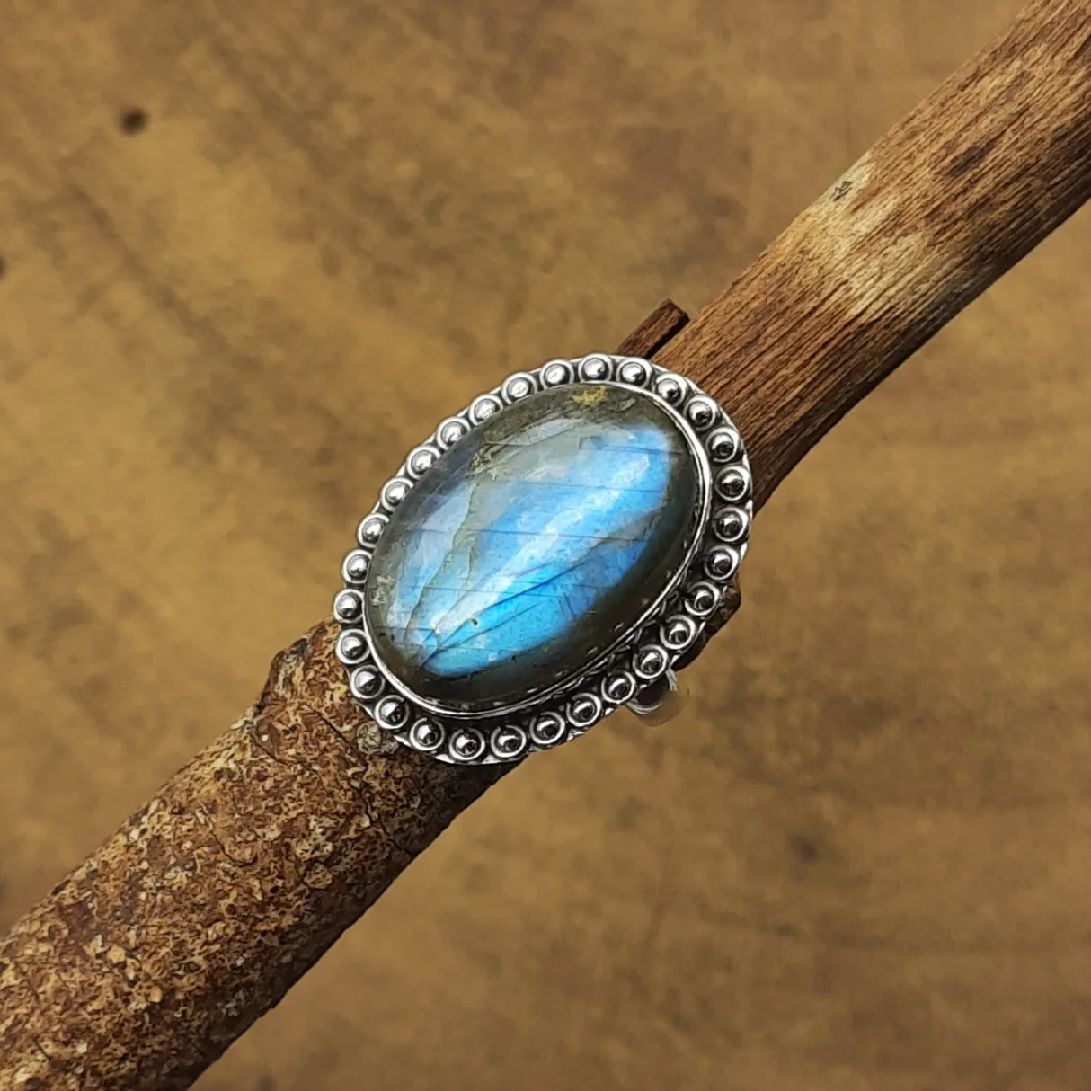 Labradorite Gemstone Beautiful Bohemian Rava Work 925 Sterling Silver ...