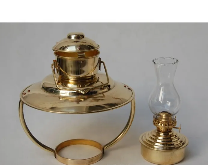 Trawler Lamp - Stylish Golden Copper Lantern from India
