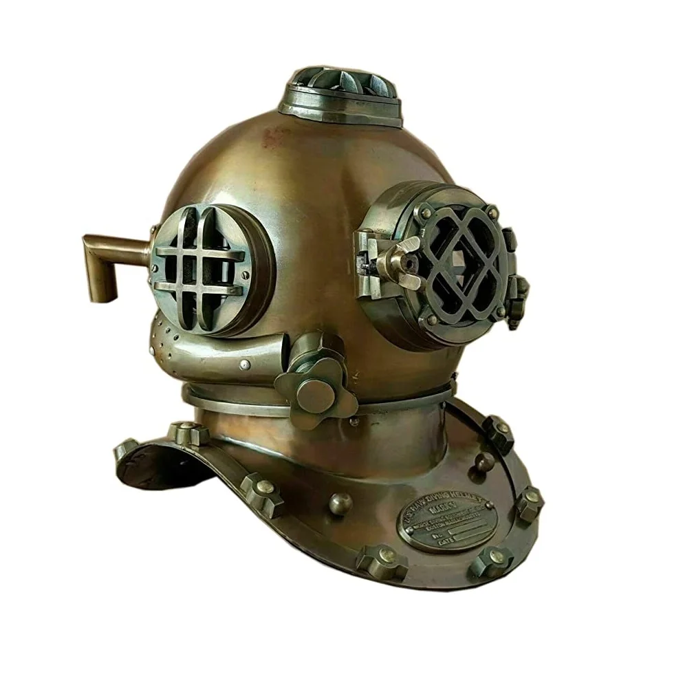 Antique Brass Scuba Deep Diving Divers Helmet Mark V Us Navy Vintage ...