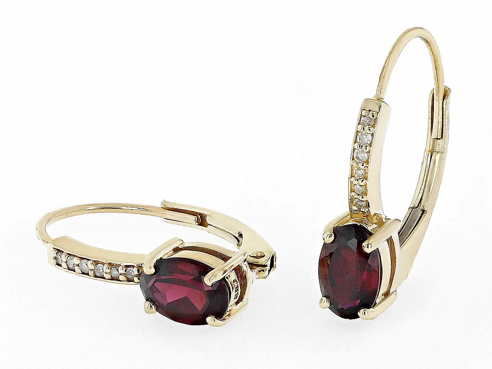 Raspberry Color Rhodolite 10k Yellow Gold Earrings | Elegant Gemstone ...