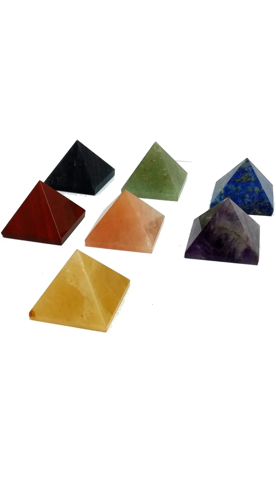Orgonite Pyramids Natural Handmade Seven Chakra Orgone Pyramid Set ...