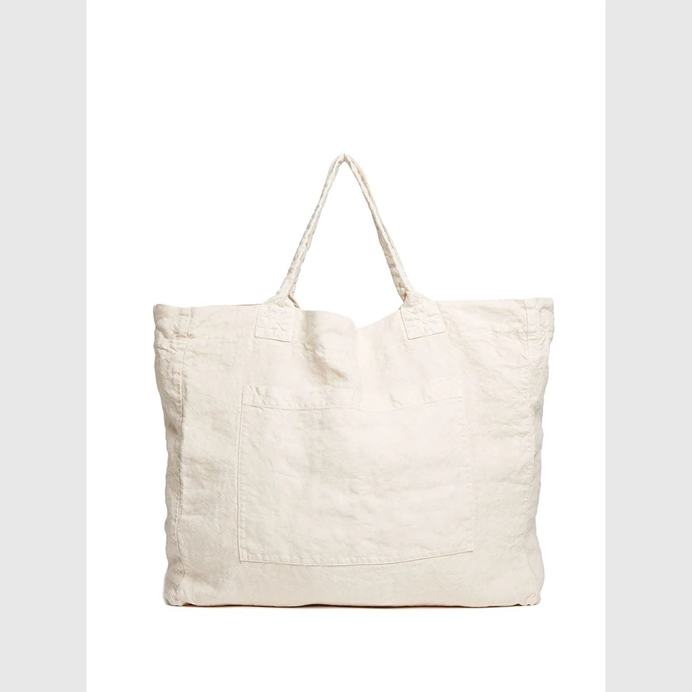 Blue Linen Shopping Tote Bag Handmade beautiful Linen Custom Logo ...