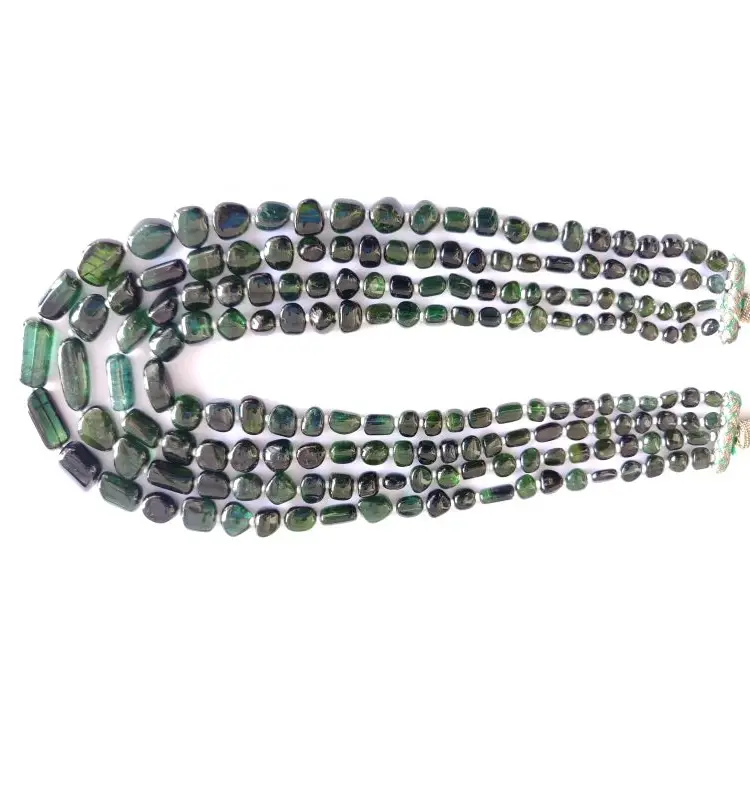 Green Tourmaline Smooth Polished Tumble Nuggets Necklace Jewelry Making Blue Tourmaline Tumble