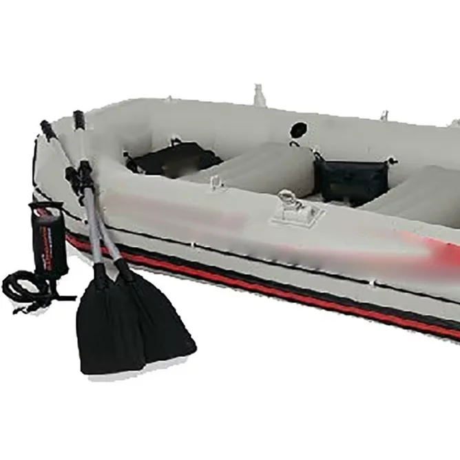 2 Main Air Chambers 4 Person Boat Group Kayaking Fishing Inflatable ...