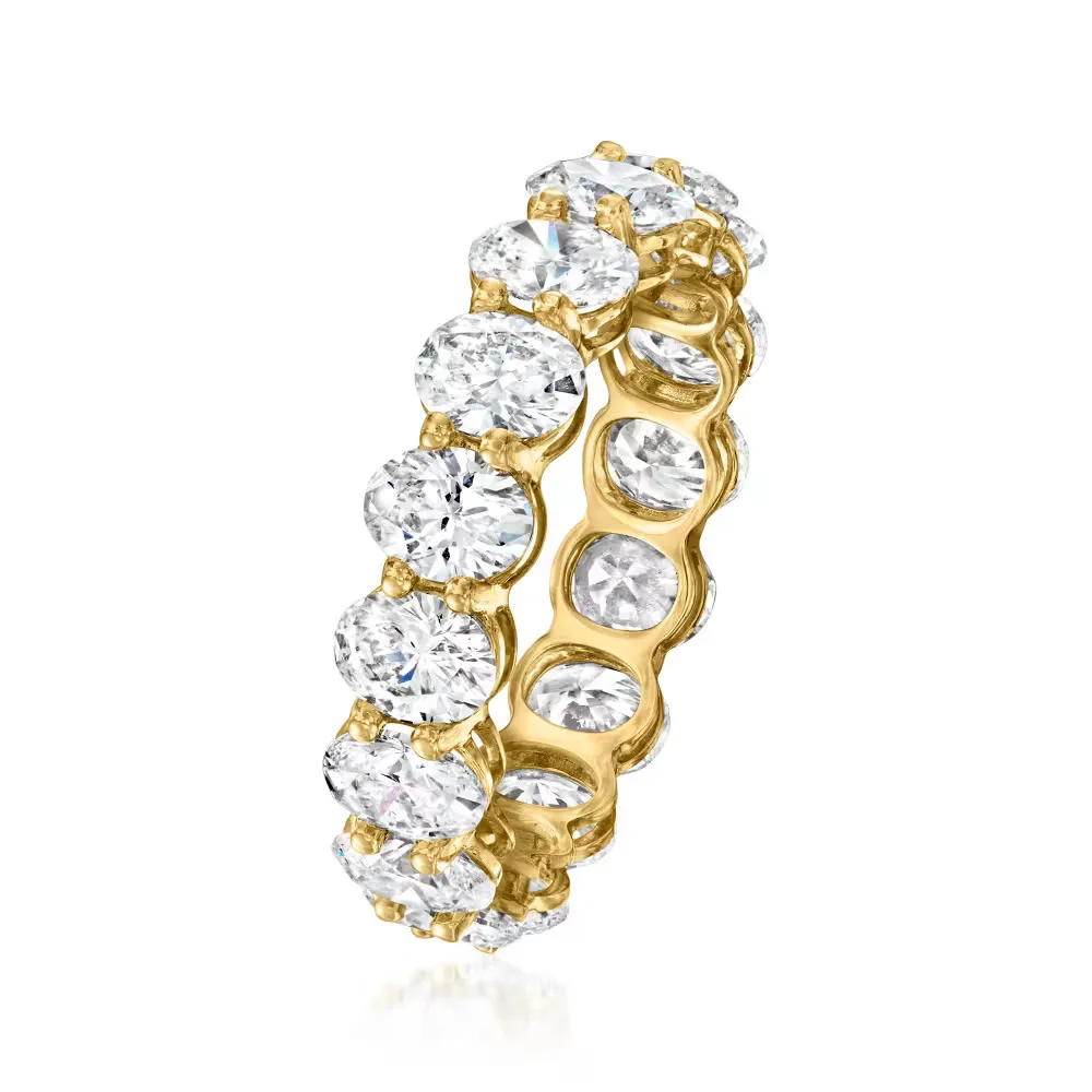 Oval Lab-grown Diamond Eternity Band In 14k Yellow Gold | Elegant Fine ...