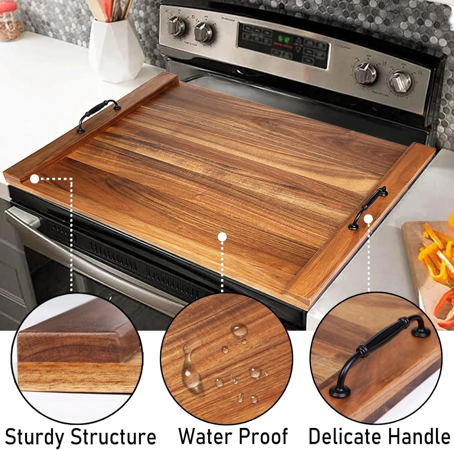 Creative Solid Wood Kitchen Countertop Cover Board Sink Stove Cover ...