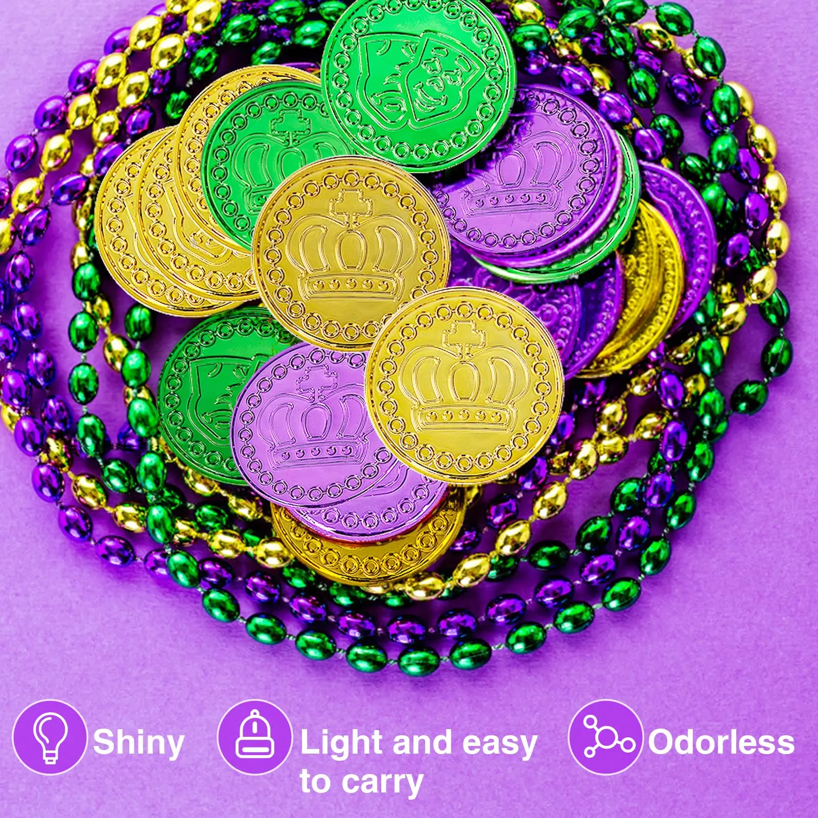 Mardi Gras Coloured Gold Coins Plastic Coins Halloween Lucky Coins ...