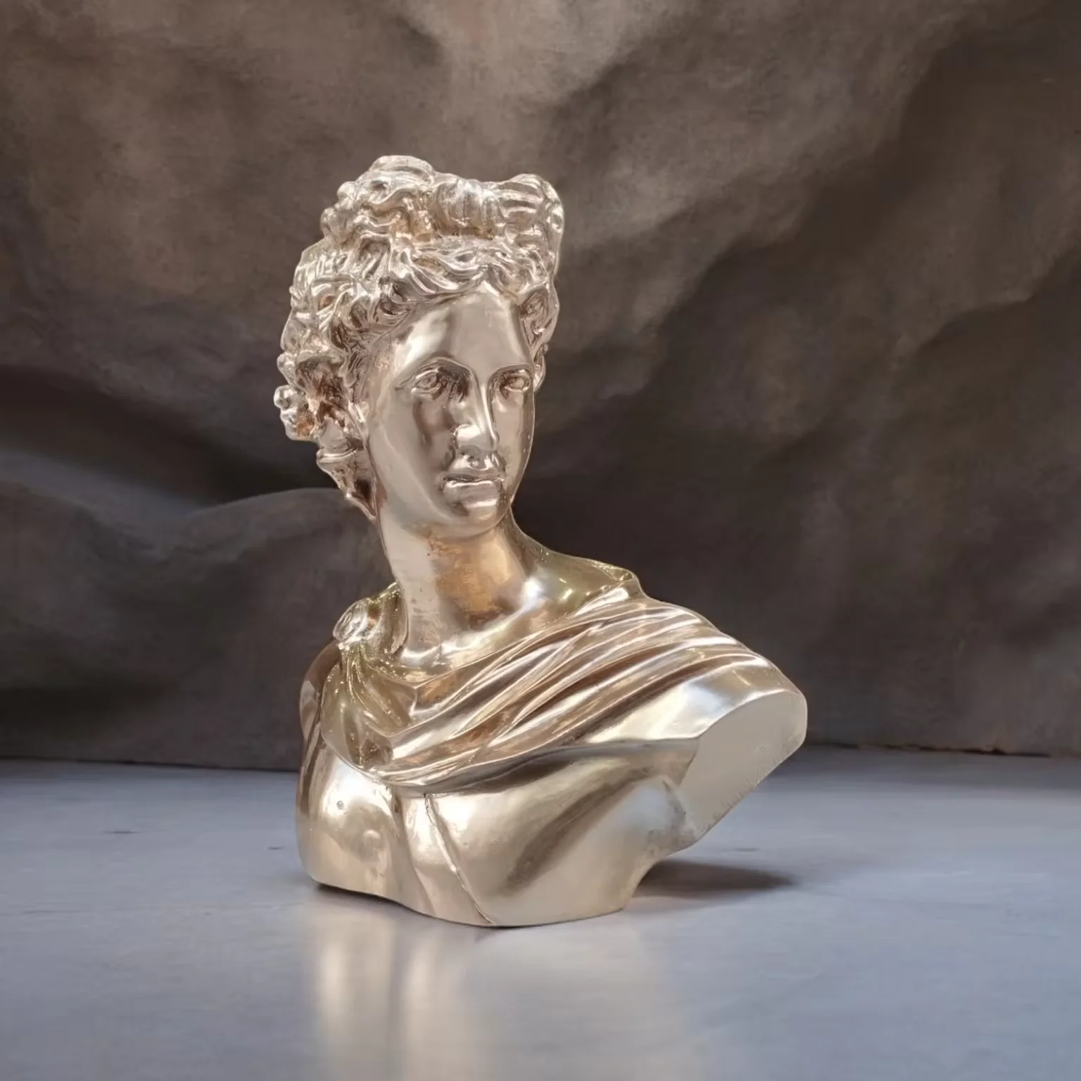 Apollo Bust Statue Sculpture Modern Luxury Home Table Decor Gold Greek ...