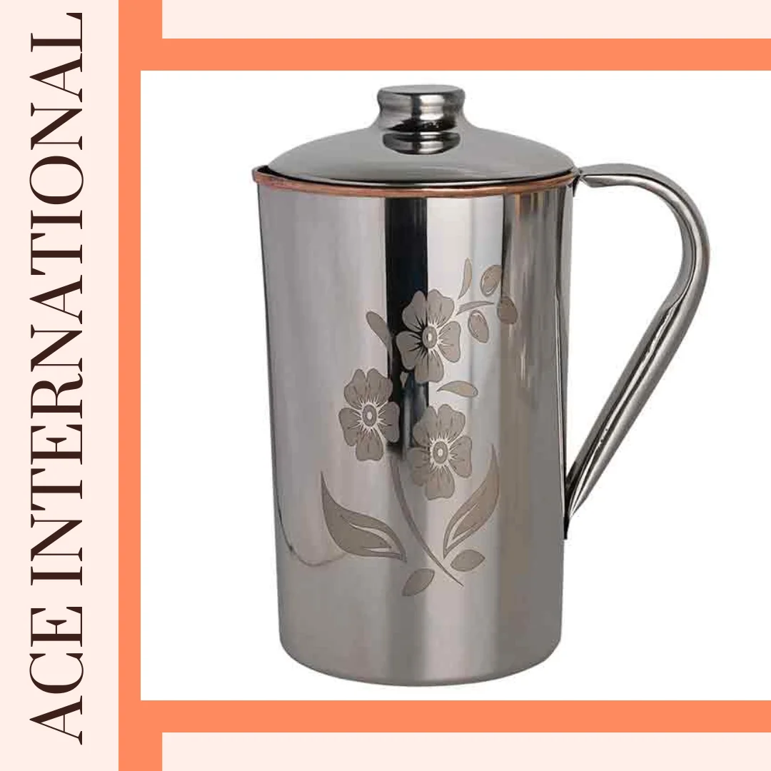 Buy Standard Quality Pure Copper & Stainless Steel Water Jug With Lid ...