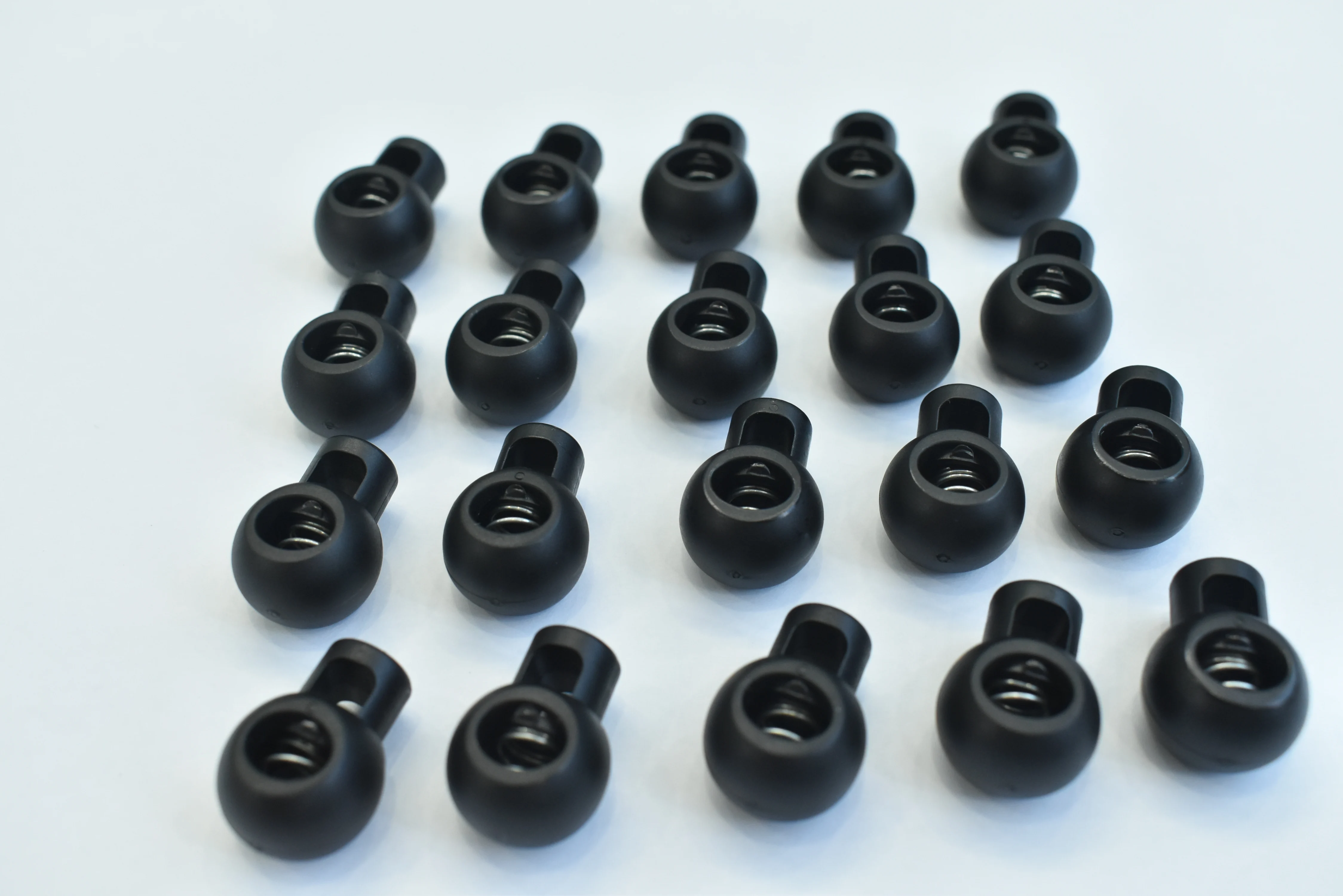 Circle Cord Lock Black Plastic Spring Stop Toggle Round Head Cord Locks ...