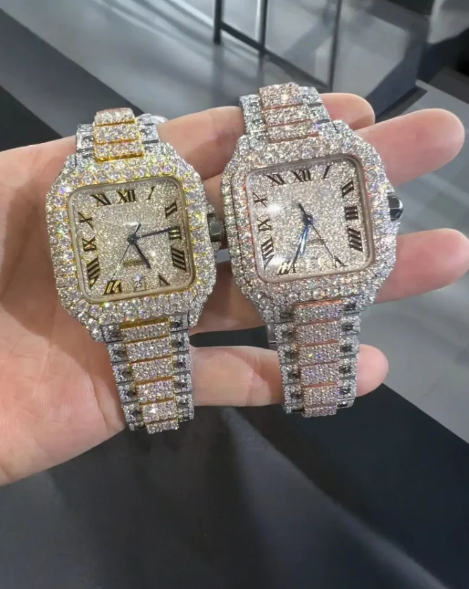 Unmatched Quality Luxury VVS Moissanite Diamond Watch for Men Full Iced ...