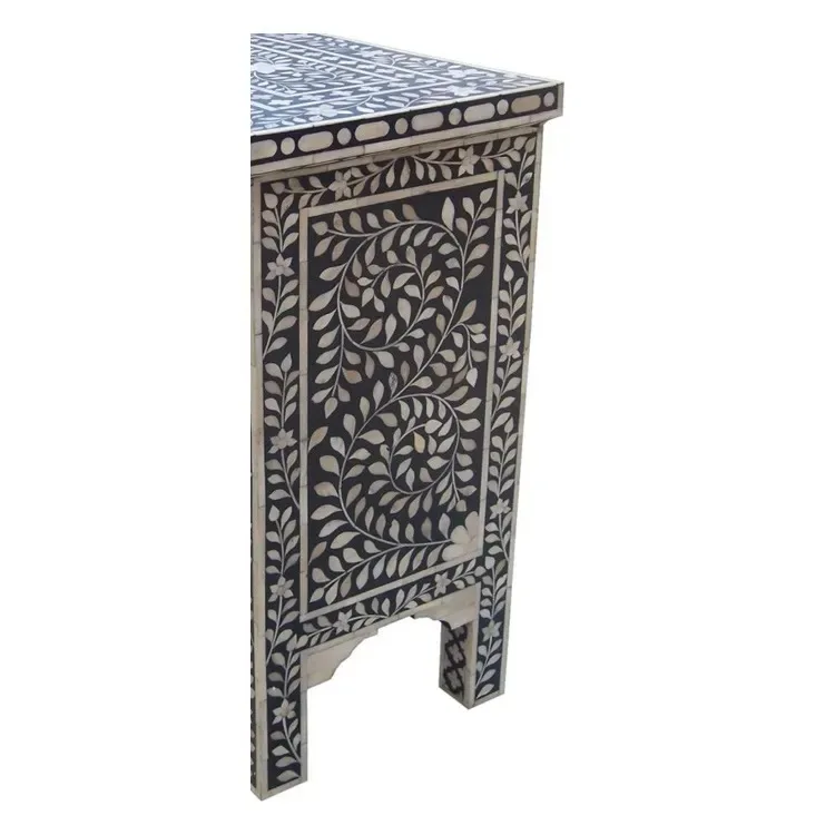 Standard Quality Bone Inlay Bedside Table For Bedroom Mother Of Pearl ...