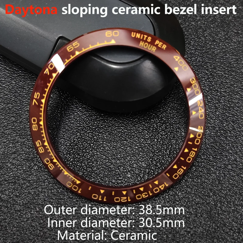 38.5mm Sloping Ceramic Bezel Insert Bezel No Luminous Watch Repair ...
