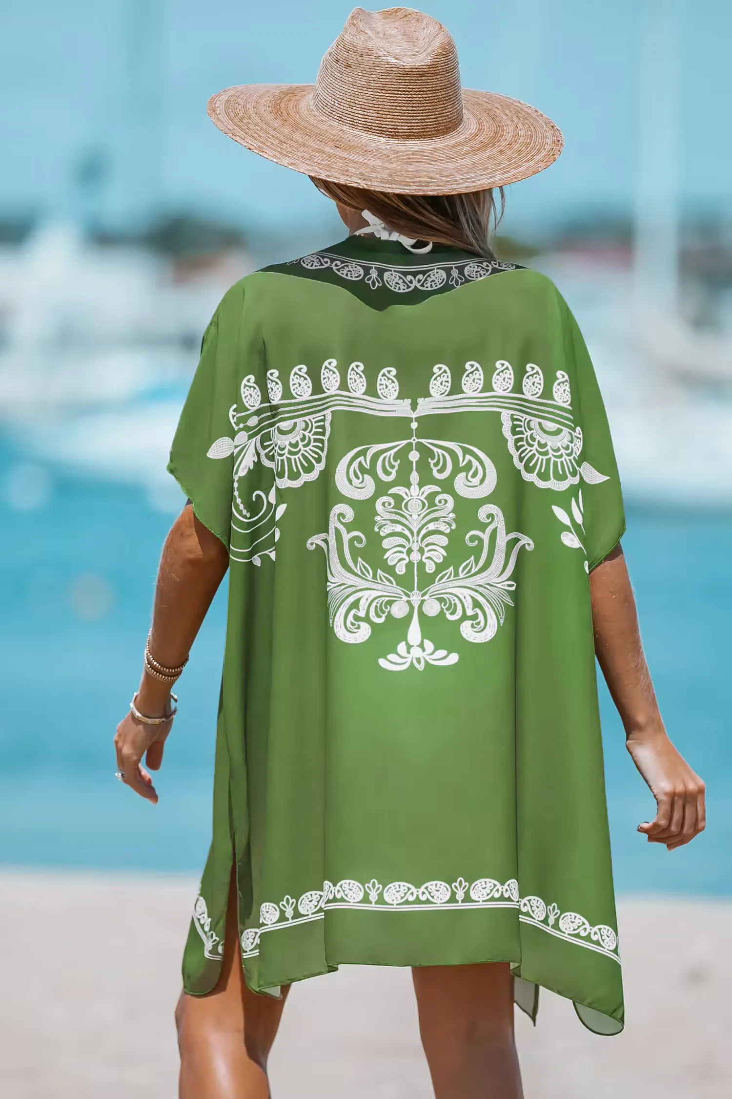 Classic Retro Style Vintage Look Women Summer Cotton Chain Stitch Suzani Floral Embroidered ...