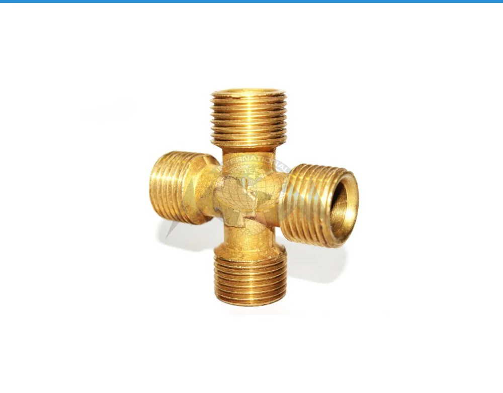 Factory Price Brass Cross Pipe Fitting 1/2g Male Thread 4 Way Male ...