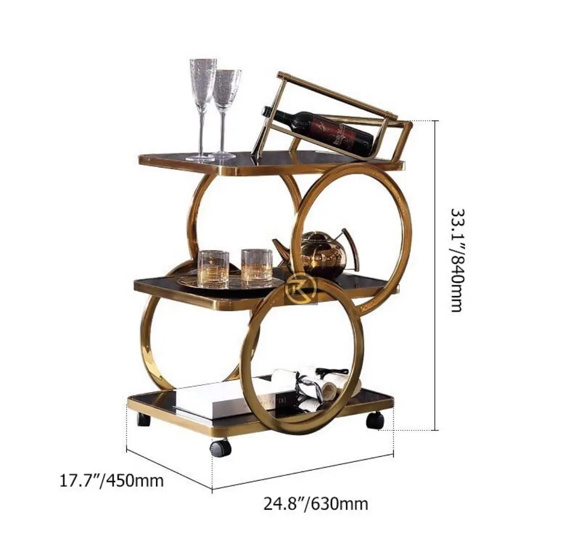 Stainless Steel Serving Trolley - Perfect for Home & Hotel