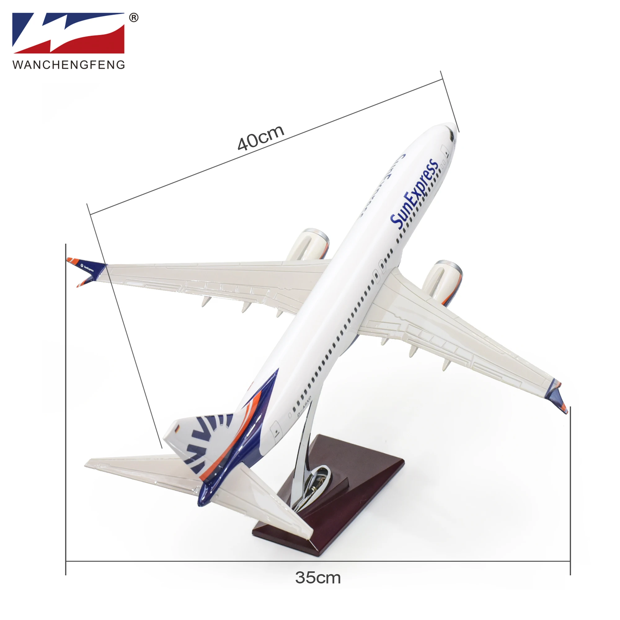 Plane Model Sunexpress Boeing B737-800 1/100 40cm ABS Resin