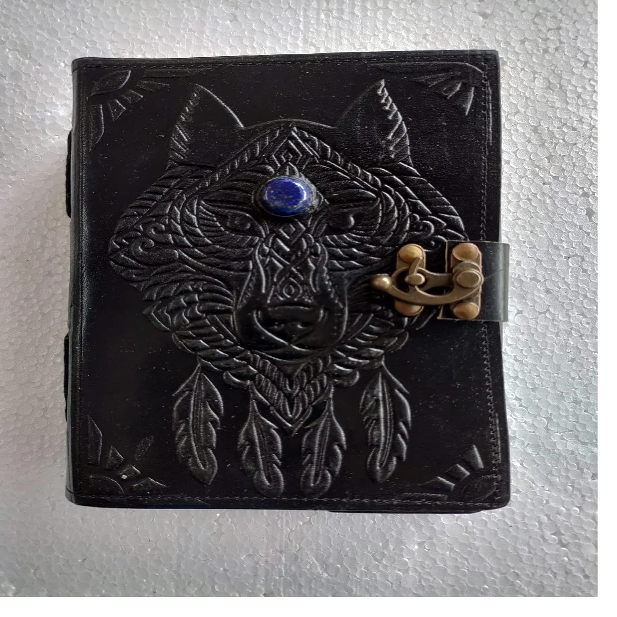 Custom Made Wolf Embossed Leather Journals With Stone Made With Old ...