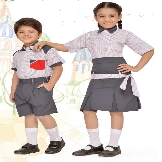 Wholesale Custom Made Blue School Uniforms Set for Boys and Girls