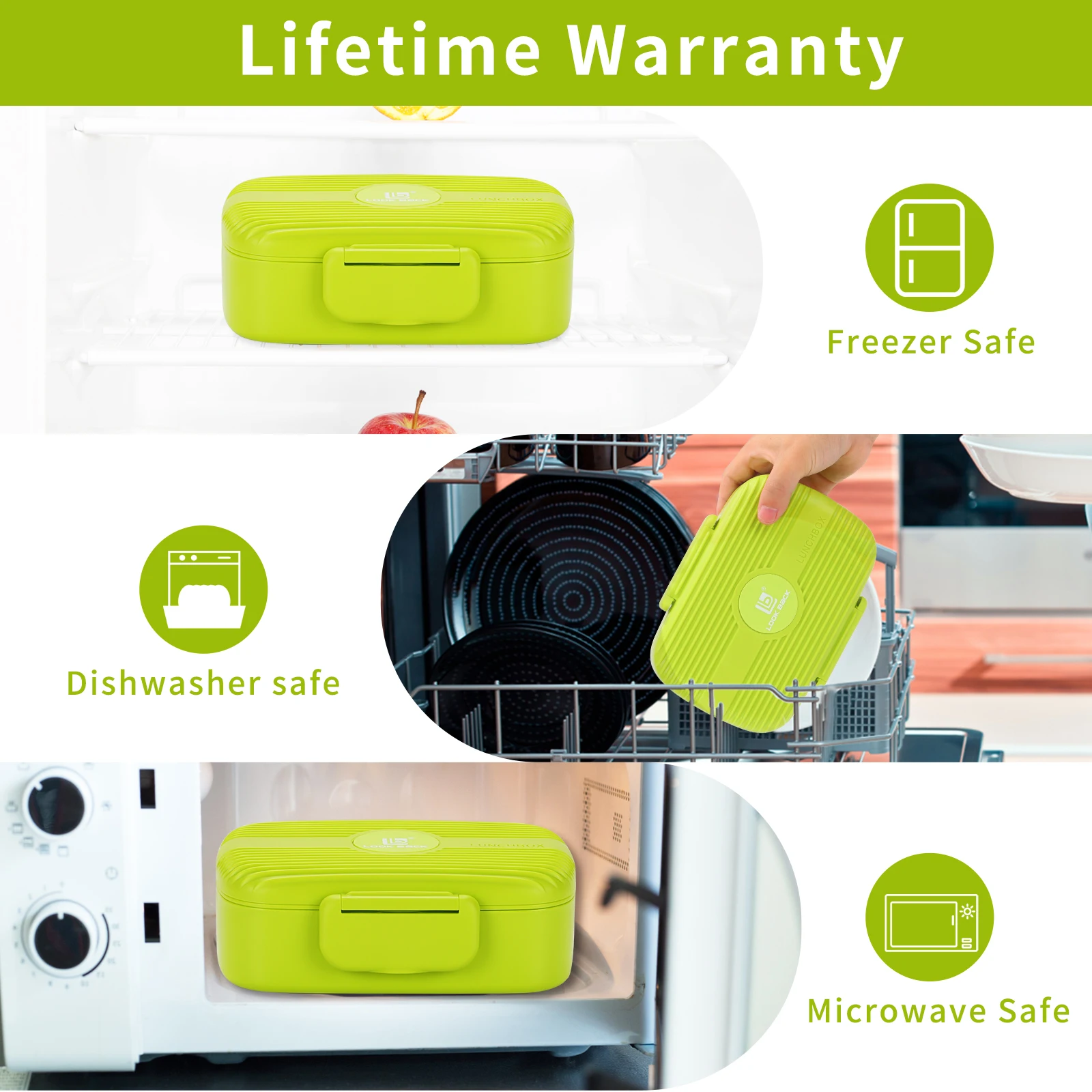 LOOK BACK Leakproof Bento Lunch Box - Durable & Eco-friendly