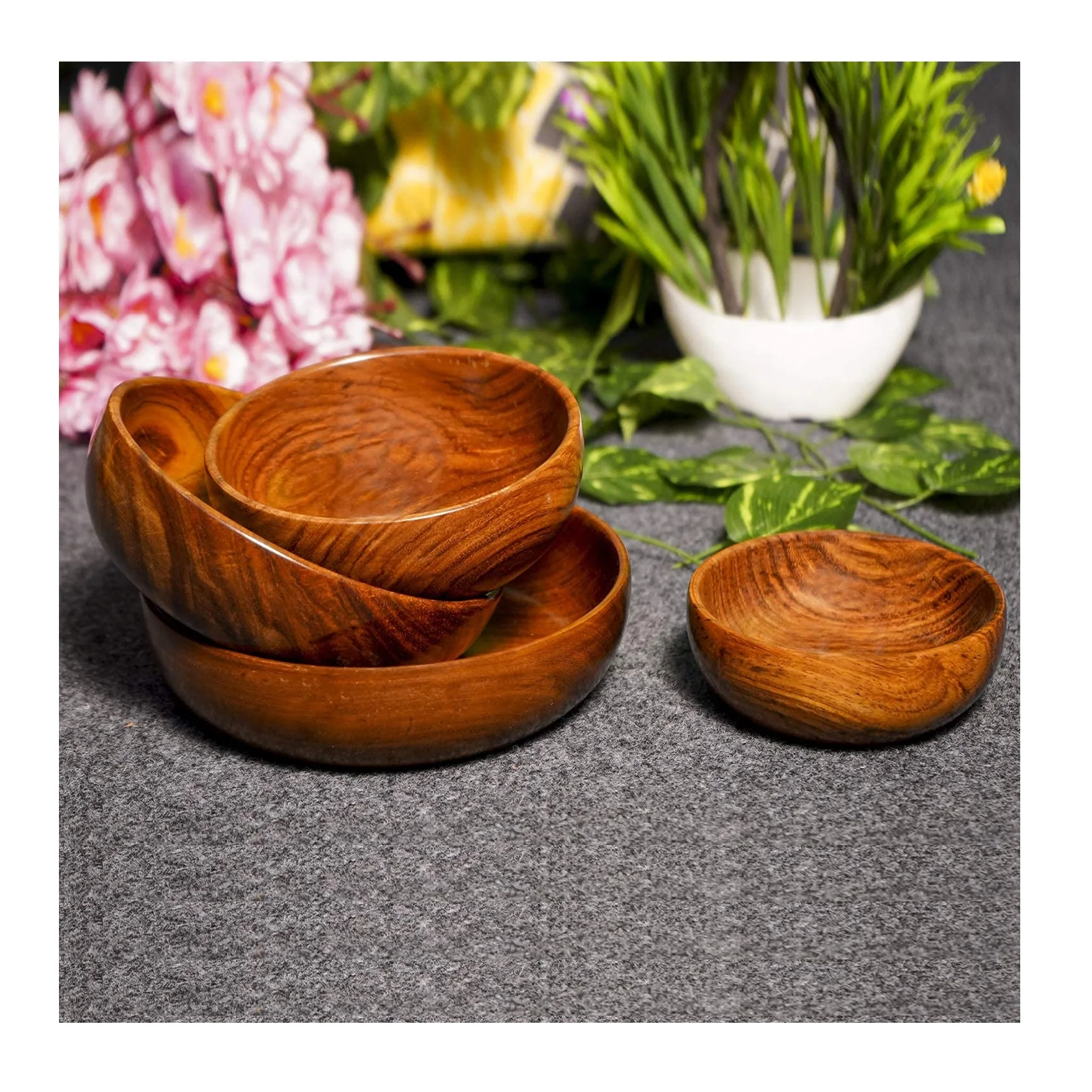 Heart Shape Handcrafted Wooden Bowl Multipurpose Serving Bowl For ...