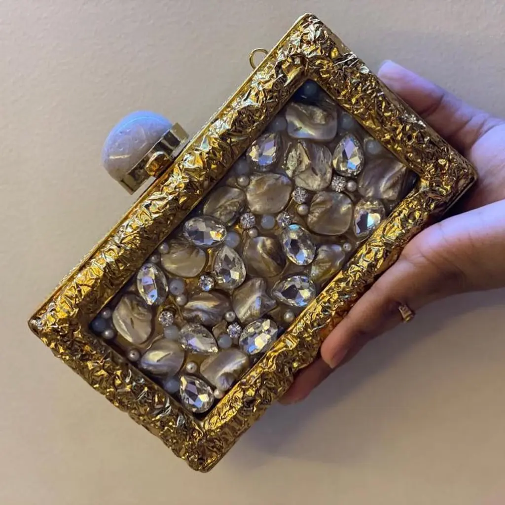 Custom Made Evening Resin Purses with Embellishments of Stones and ...