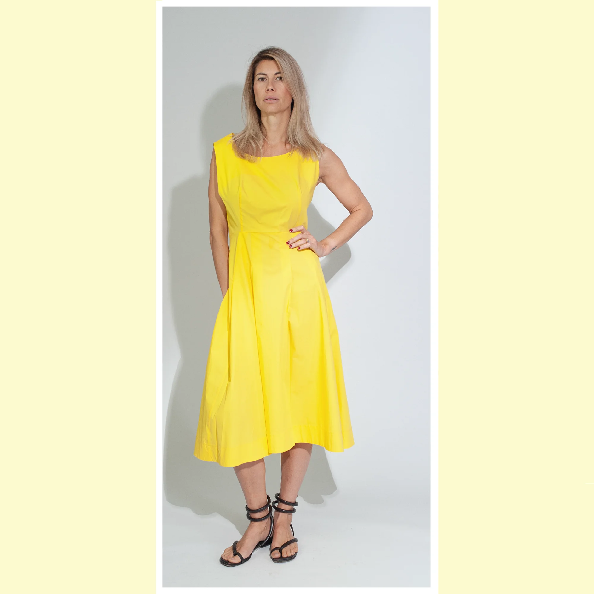 Elegant Italian Hand-made,Top-quality Woman's Fit And Flare Dress ...