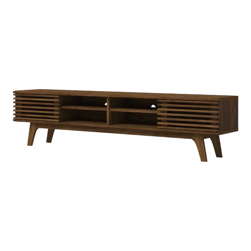 Modern Tv Stand Solid Teak Wood With Natural Matte Finish For Living ...