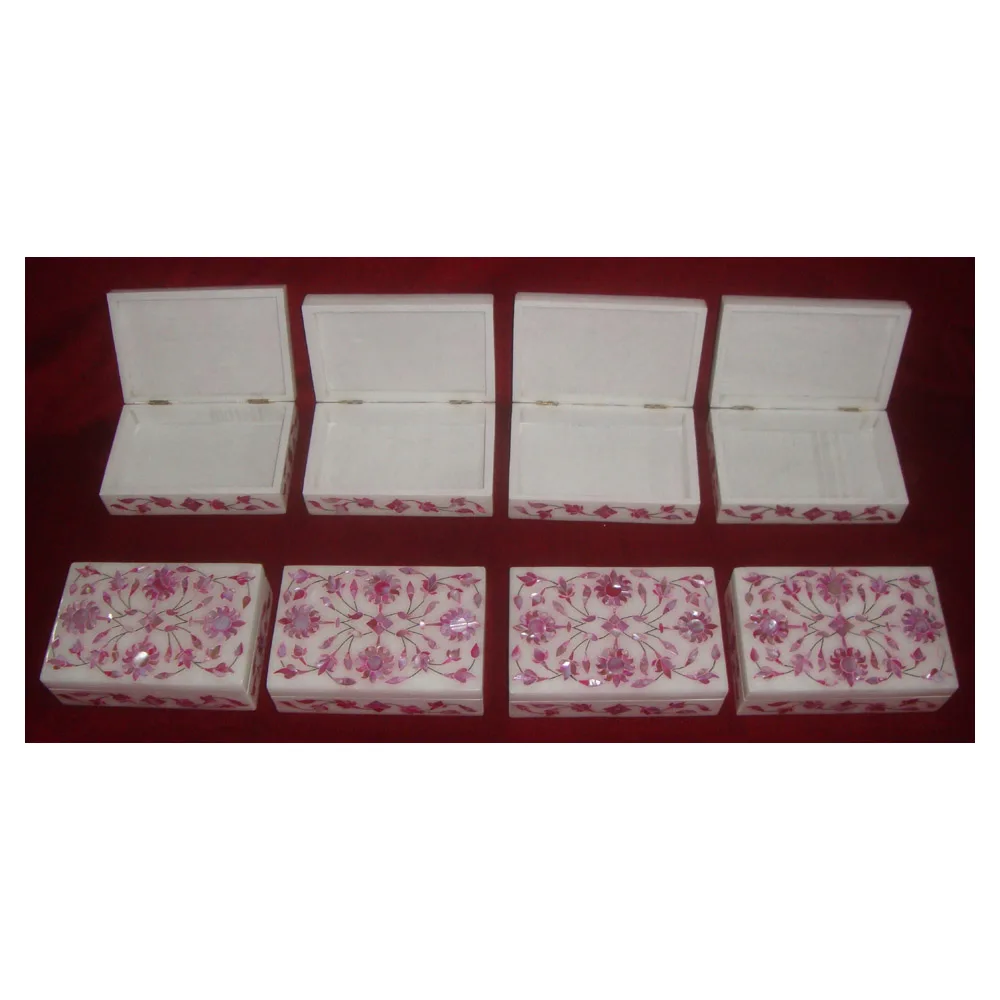 Premium Quality Inlaid White Marble Mop Jewelry Box Beautiful And ...