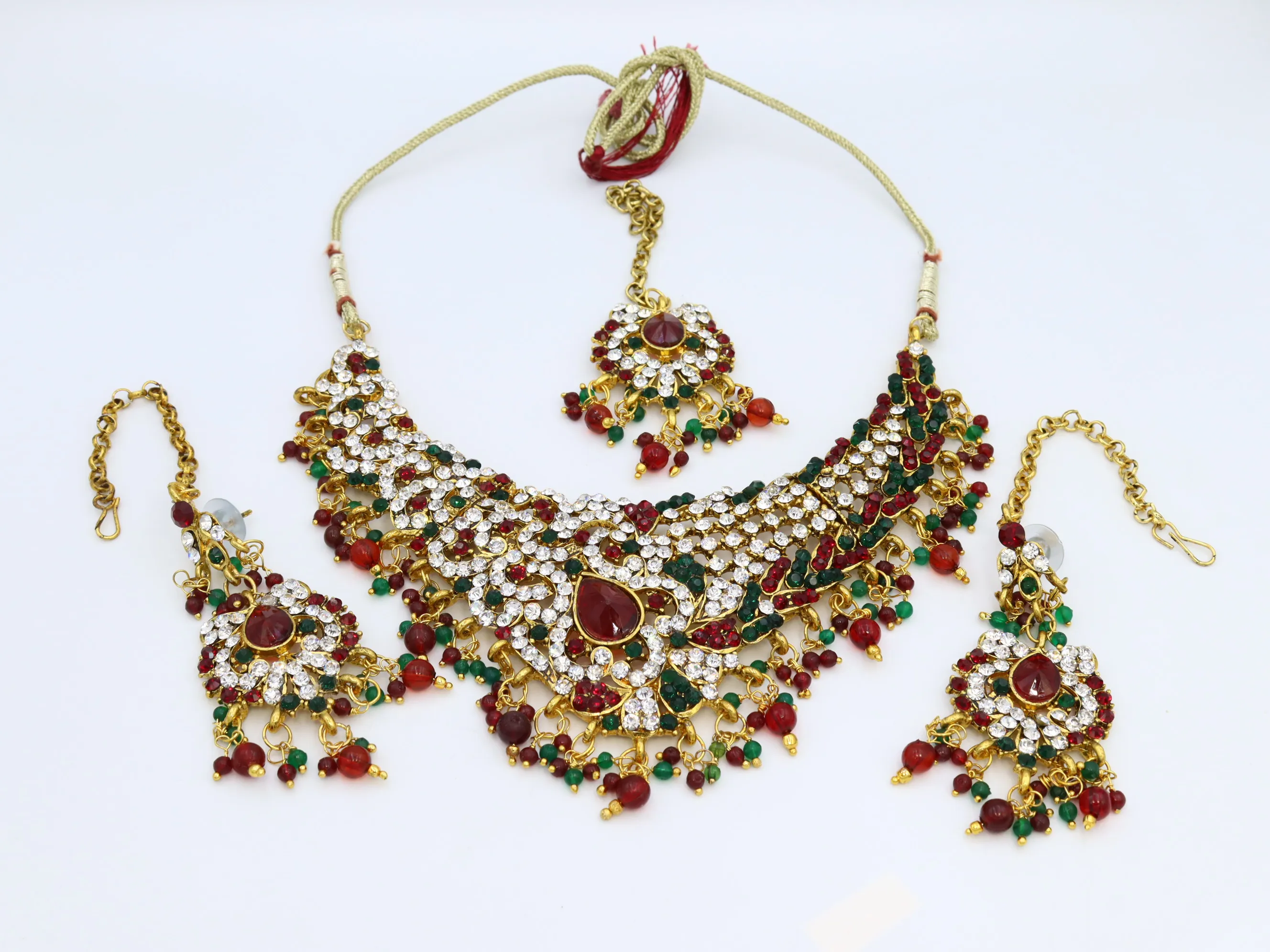 Bridal Dulhan Gold Plating Kundan And Multicolor Pearl Stone Necklace ...