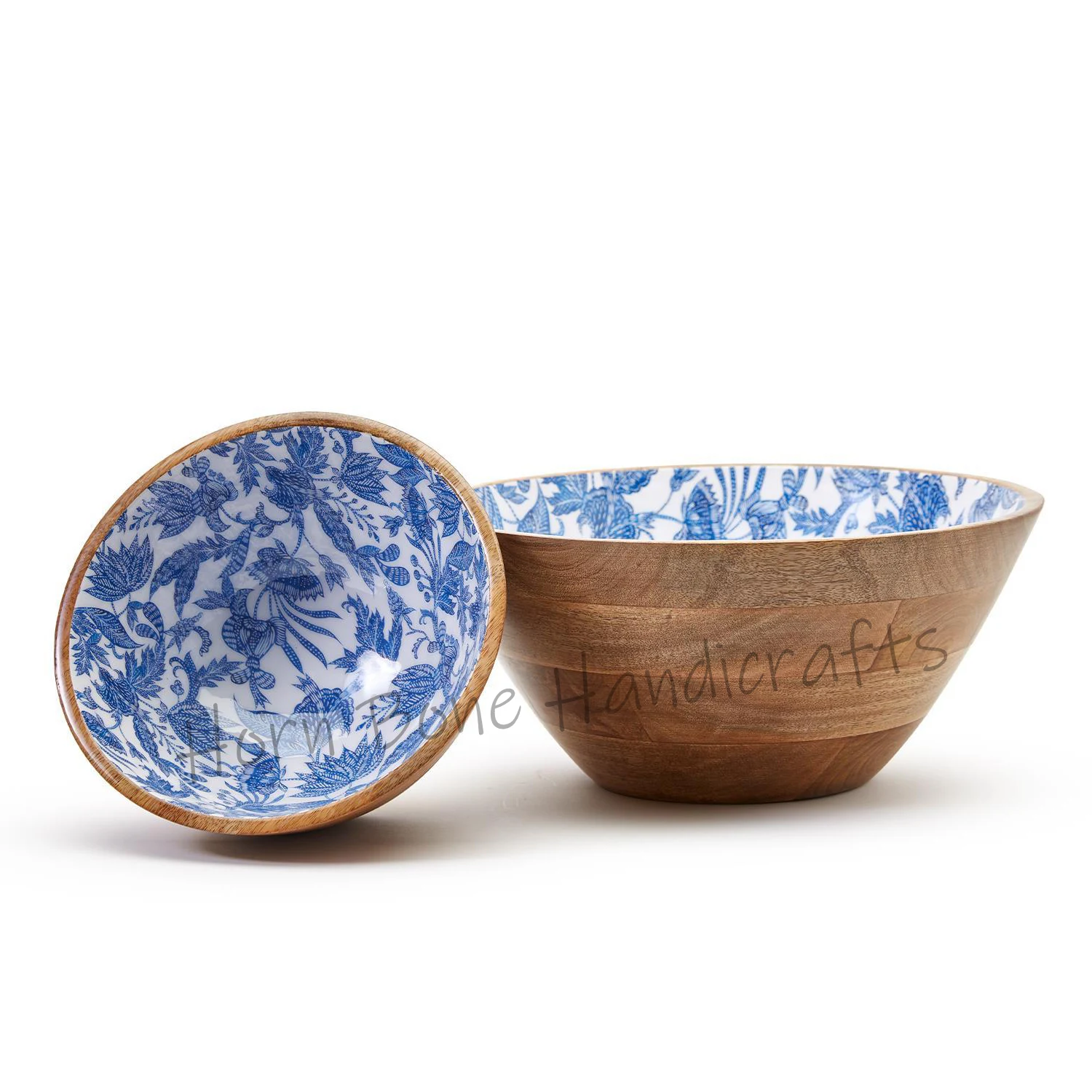 High Quality Trendy Epoxy Resin And Wood Salad Bowl Mango Wood Enamel ...