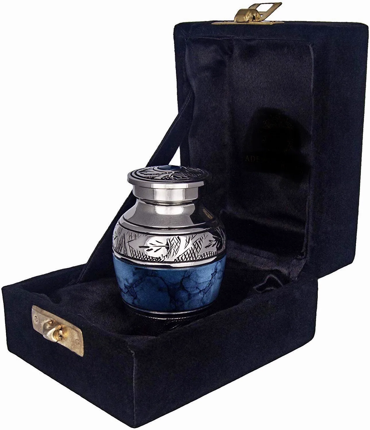 Brass Blue Cloud Small Keepsake Urn For Human Ashes Container Set Of 1 ...