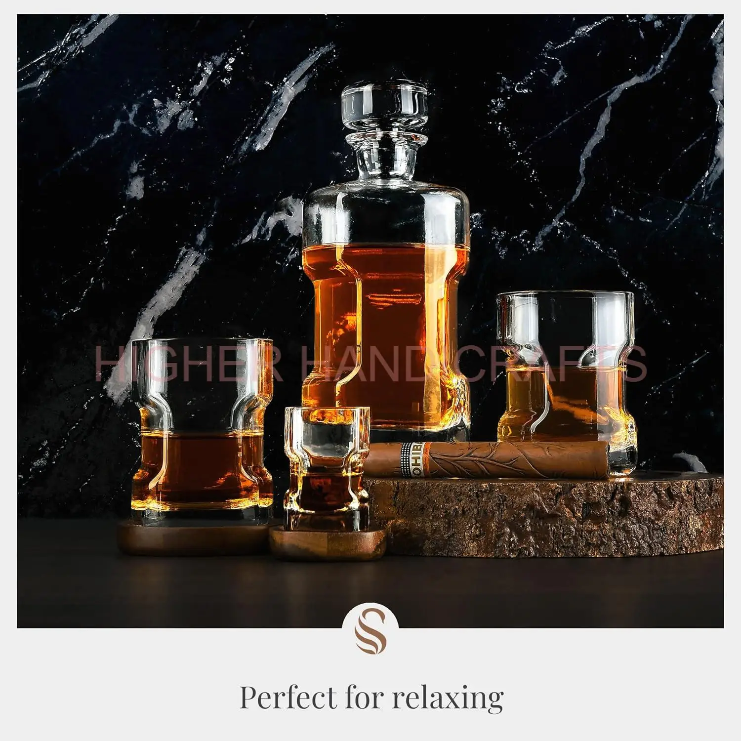Wine Decanter Set With Acacia Wood Storage Box Whiskey Glasses,Shot ...
