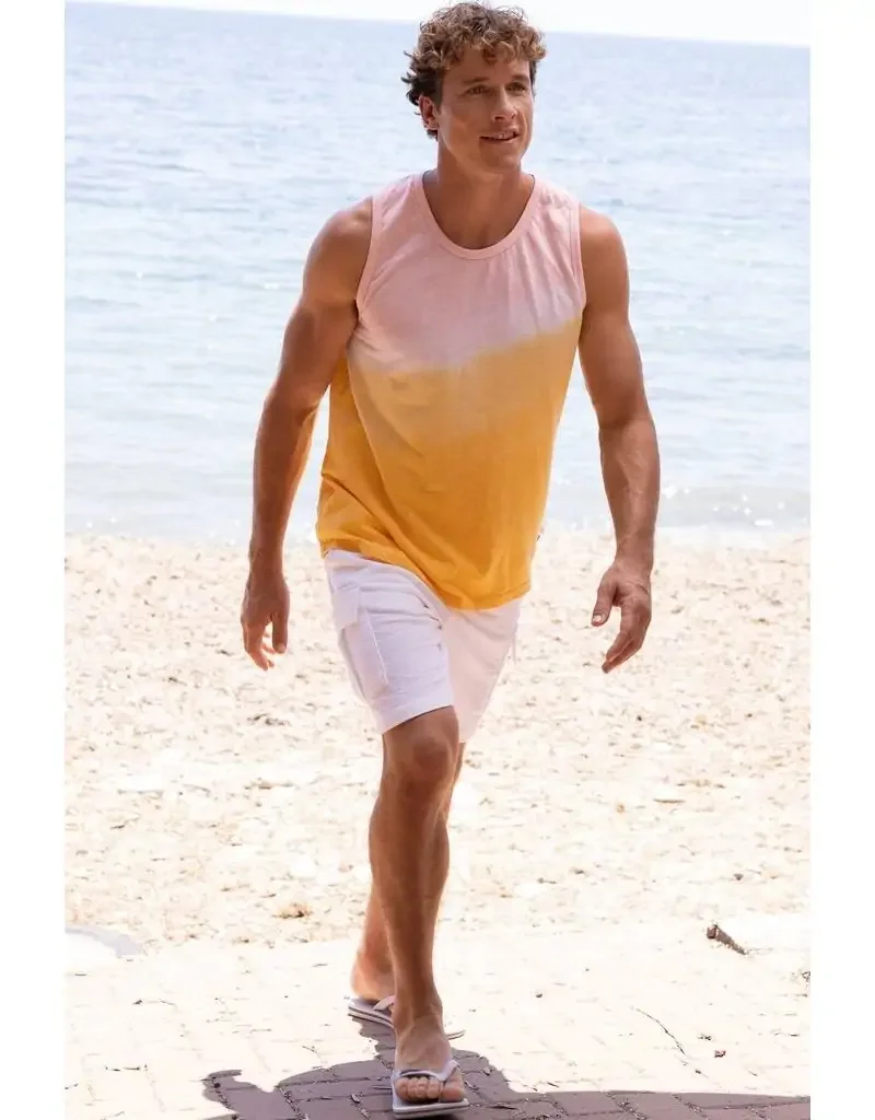 Men's Short Sleeve Tank Top for Summer 100% Cotton Knitted Fabric 180g ...