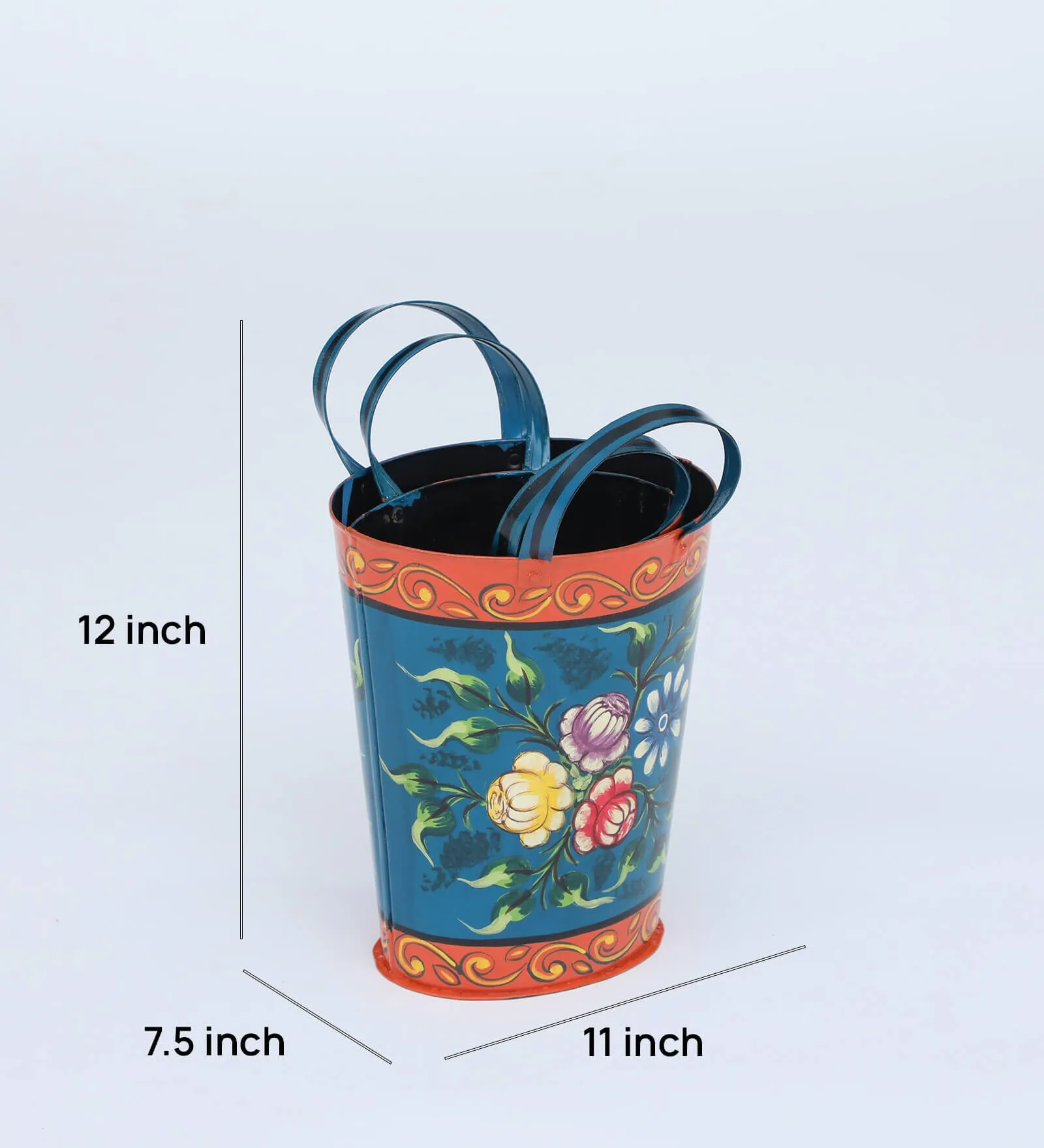 Embossed & Painted Bucket Set Iron Bucket Flower Vase Multipurpose ...
