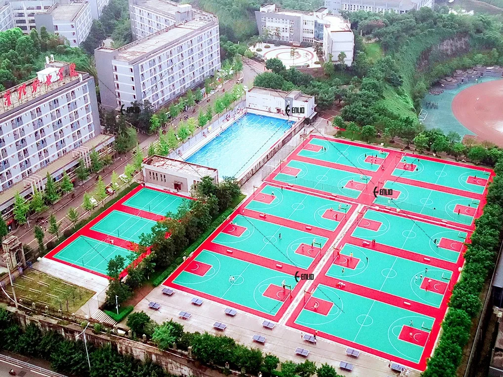 Enlio Basketball PP Interlocking Floor Tiles Basketball Court Mat ...