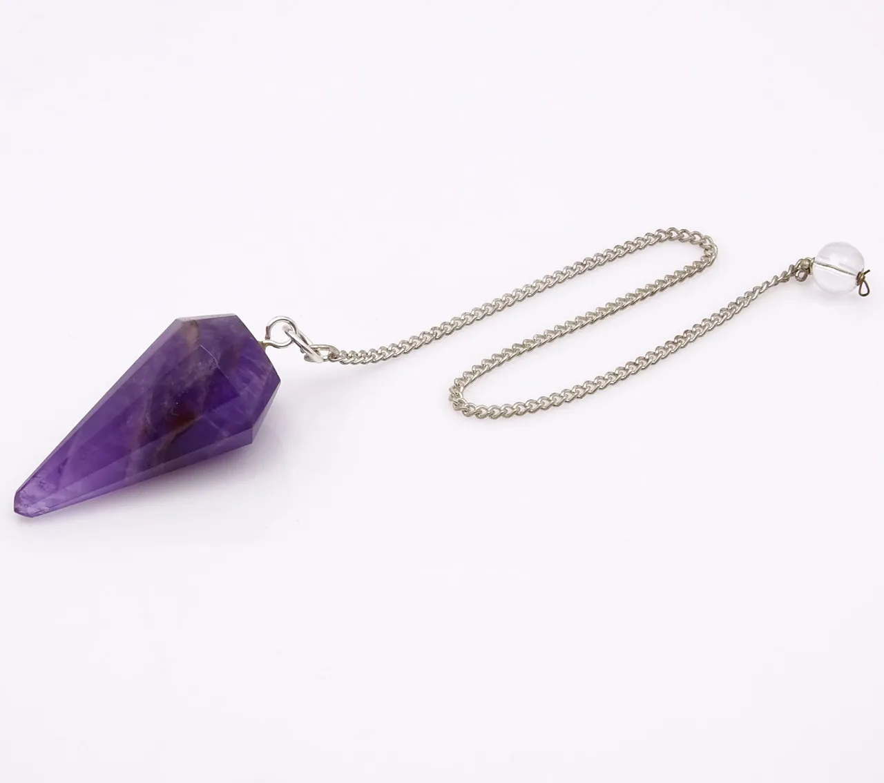 Natural Amethyst Crystal Pendulum Faceted Point Gemstone Reiki Healing Pendulums for Reiki And ...