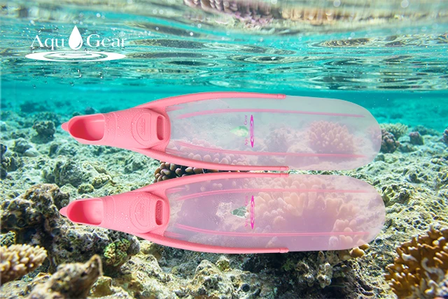 High Quality Transparent Pink Removable Blade Fins for Diving