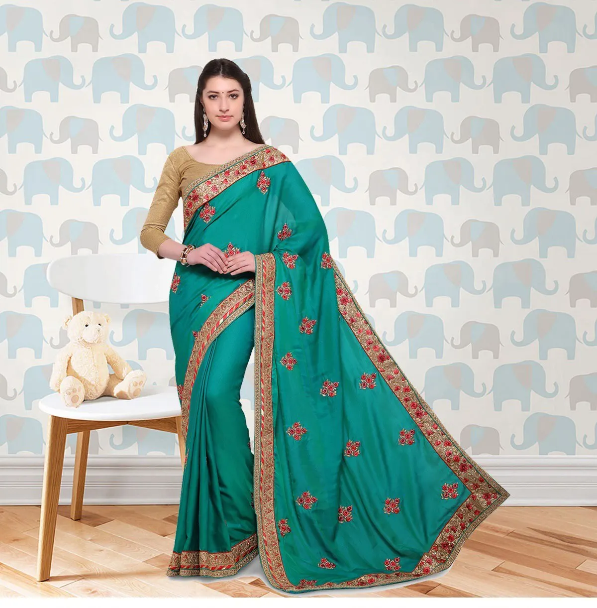 South Indian Style Bridal Saree Very Beautiful Hot Product Silk Sari In Rich Minakari Pallu With