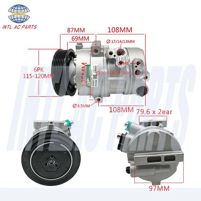 DVE16 6PK AC Compressor for 2016-2017 Hyundai Tucson 2.0L