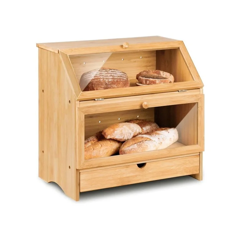 Wooden Bread Box - Multi-Functional Food Storage Container