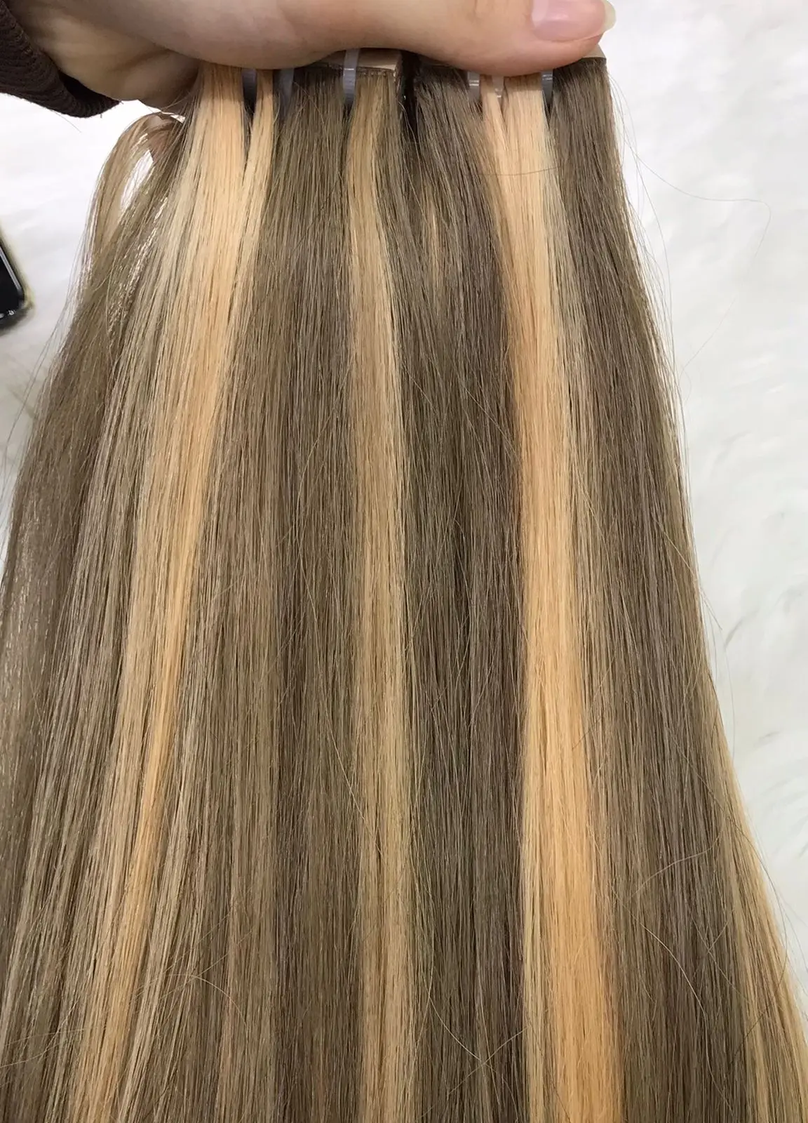 Piano Tape Ins Human Hair Extensions Raw Piano Hair Straight Bundles ...