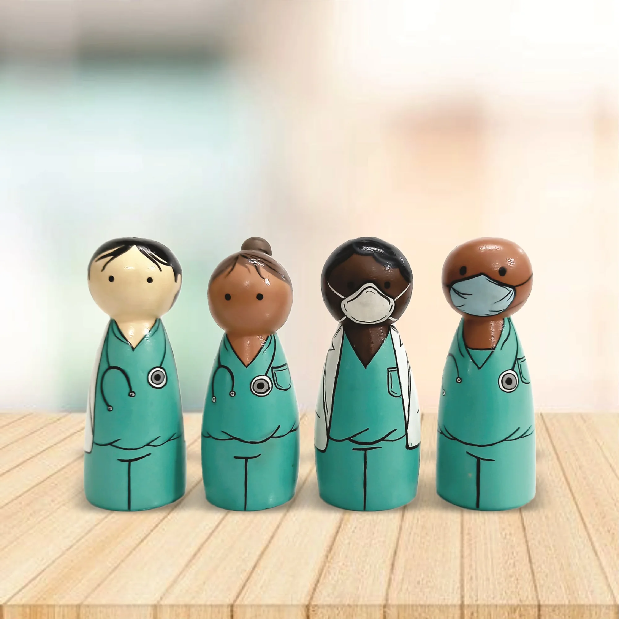 Exquisite Painted Wood Peg Doll Art Doodle Craft Decoration For Men ...